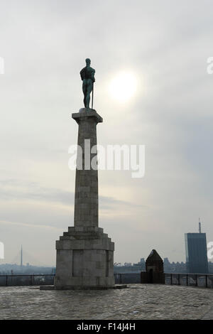 Statue of the Victor Pobednik in the fortress Kalemegdan, Belgrade ...