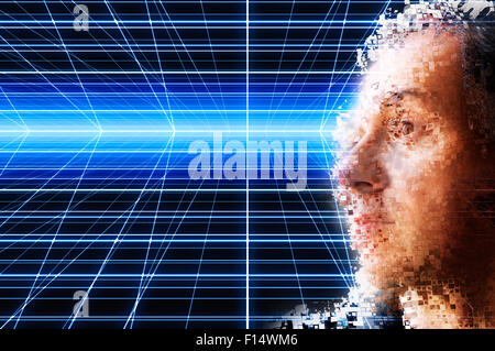 man face disintegrating Stock Photo - Alamy