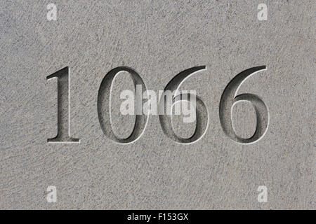 Historical year engraving 1066 on textured old surface Stock Photo - Alamy