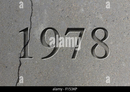 Historical year engraving 1978 on textured old surface Stock Photo - Alamy