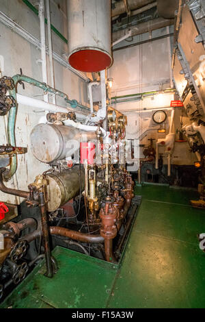 Gauges in the engine room of the SS Moyie paddle steamer sternwheeler ...