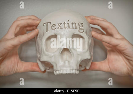 Skeleton Texting and Driving Stock Photo - Alamy