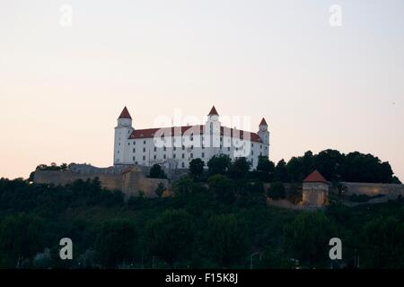 Bratislava Castle evening view monument landmark Stock Photo - Alamy