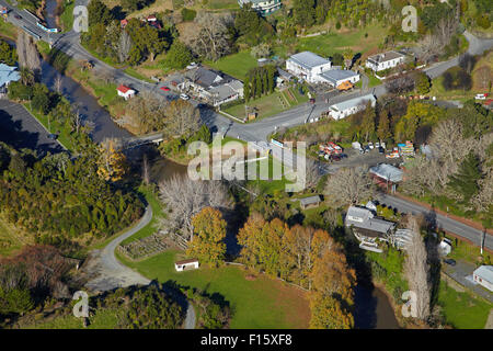 Puhoi River, North Auckland, North Island, New Zealand - aerial Stock ...