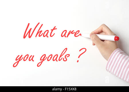 Hand writing sign Your Goals. Business overview Make the right actions ...