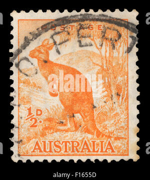 orange kangaroo Australia postage stamp Stock Photo - Alamy