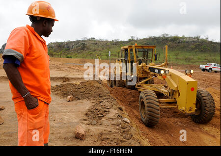 ANGOLA Malange, road construction conducted by brazil company ...