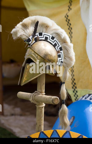 Ancient Greek Soliders helmet Stock Photo - Alamy