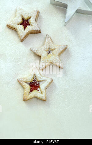 Red jam cookies with sugar icing on the top,selective focus Stock Photo ...