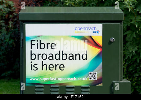 open bt openreach green cabinet primary cross connection point, England ...