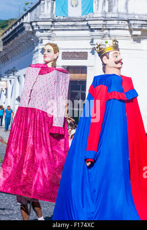 Mojiganga dance in the street in Antigua Guatemala Stock Photo - Alamy