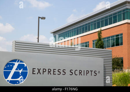 A logo sign outside of the headquarters of Express Scripts, in St ...