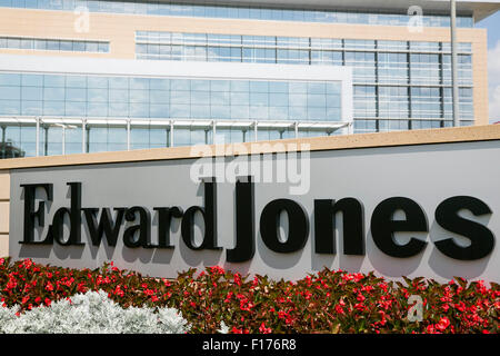 A logo sign outside of the headquarters of Edward Jones Investments ...