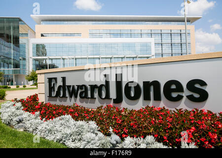A logo sign outside of the headquarters of Edward Jones Investments ...