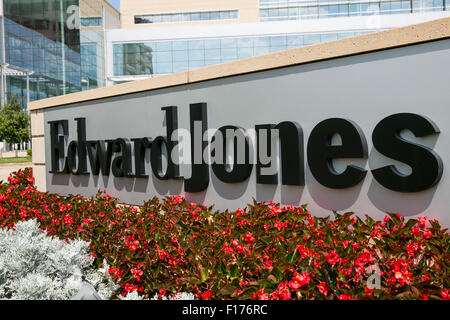 A logo sign outside of the headquarters of Edward Jones Investments, in ...