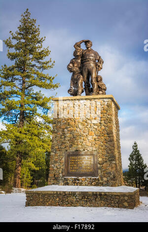 Donner Memorial plaque, Donner Memorial State Park, California Stock ...