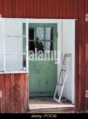 Broken window in an abandoned house, England, UK Stock Photo - Alamy