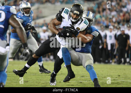 Jacksonville, FL, USA. 28th Aug, 2015. QB Blake Bortles (5) in action ...