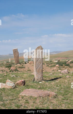 Deer Stones (Reindeer Stones) near the provincial capital city of Murun ...