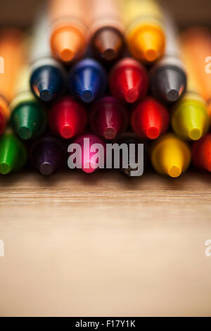 Stack of multicolored wax crayons Stock Photo - Alamy