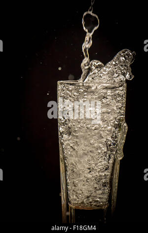 glass, full, water, overflow, cafe, drink, concept, restaurant, light ...