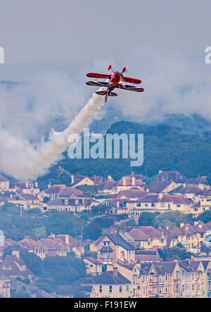 Rich Goodwin's Muscle Pitts Biplane displays at the Dawlish Air Show ...