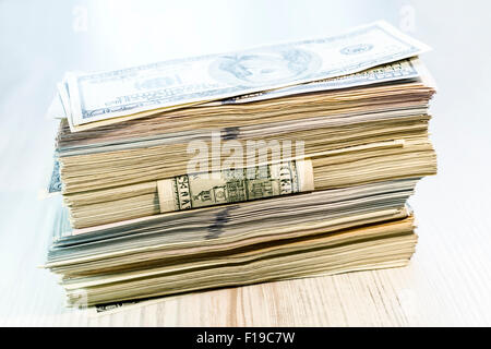 Thick stack of US cash Stock Photo - Alamy