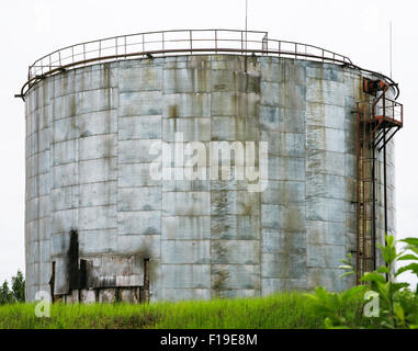 old industrial storage tank with stairs Stock Photo - Alamy