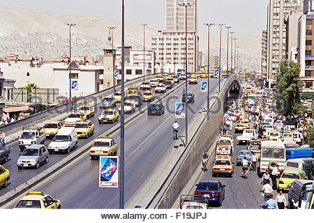 city taxis and traffic Damascus Syria Middle East Stock Photo: 6755421 ...
