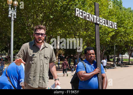 Christian preachers proselytizing on public street - Washington, DC USA ...