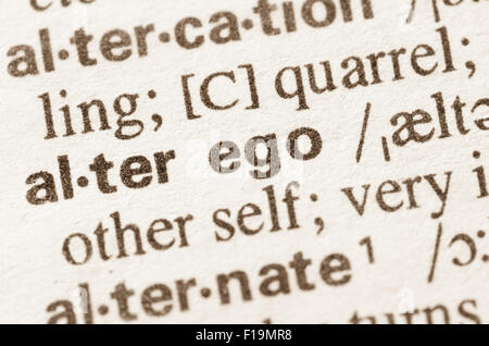 Definition of word ego in dictionary Stock Photo - Alamy