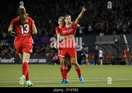 Aug. 30, 2015 - TOBIN HEATH (17) reacts to being fouled in the box. The ...