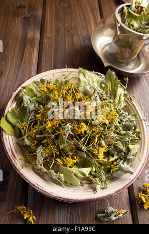 Mix of healthy herbal tea Stock Photo - Alamy