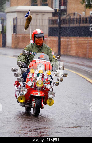 Mod Riding a Vespa Scooter Rally Isle of Wight Stock Photo - Alamy