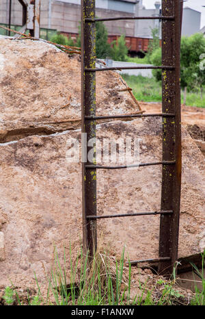 Rusty steel wall ladder Stock Photo - Alamy