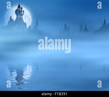 Full moon image with water Stock Photo - Alamy
