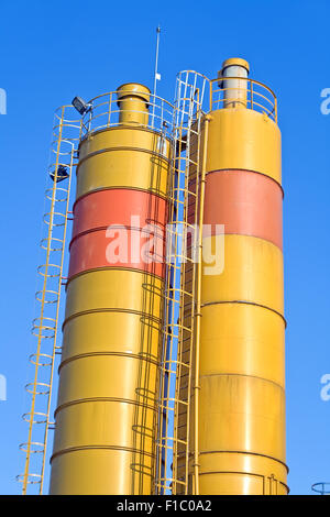 Concrete Pipes and Silos at Industrial Factory Stock Photo - Alamy