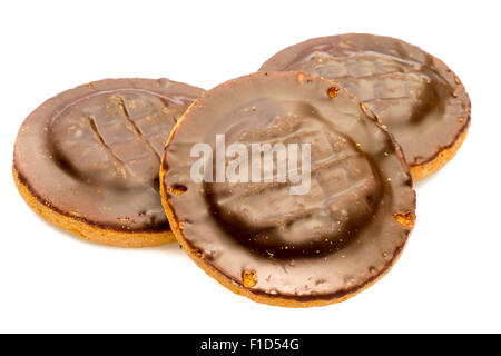Jaffa cakes isolated on white background. Clipping path included in ...