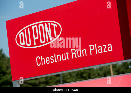 A logo sign outside of the Chestnut Run Plaza headquarters campus of ...