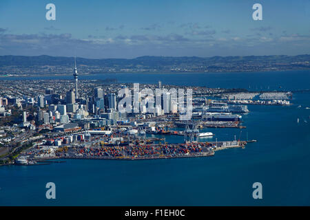 Ports of Auckland, waterfront, Waitemata Harbour and CBD, Auckland ...