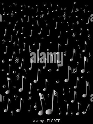 A selection of musical notes and symbols falling as if rain Stock Photo ...