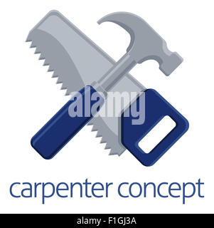 Crossed hammer and saw Stock Photo - Alamy