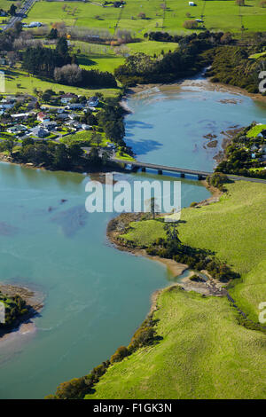 Drury, and Drury Creek, Auckland, North Island, New Zealand - aerial ...