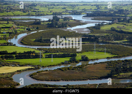 Drury, and Drury Creek, Auckland, North Island, New Zealand - aerial ...