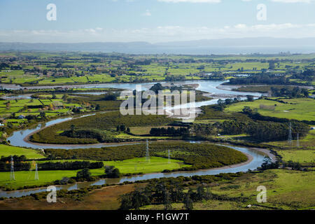 Drury, and Drury Creek, Auckland, North Island, New Zealand - aerial ...