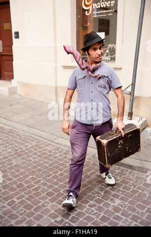 Funny goggle face mime rush Stock Photo - Alamy