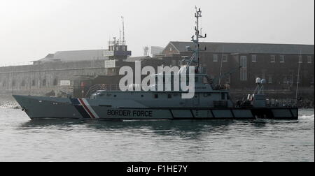UK Border Force cutter HMC Searcher returning to Portsmouth, UK from ...
