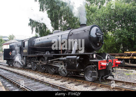 war department austerity steam locomotive 90733, pulling a goods Stock ...