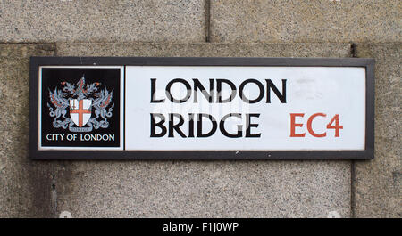 signpost next to London Bridge Stock Photo - Alamy