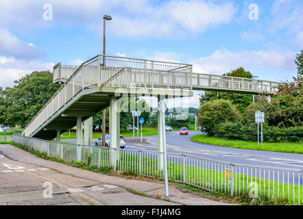Pedestrian footbridge across the A259 main road in the UK Stock Photo ...